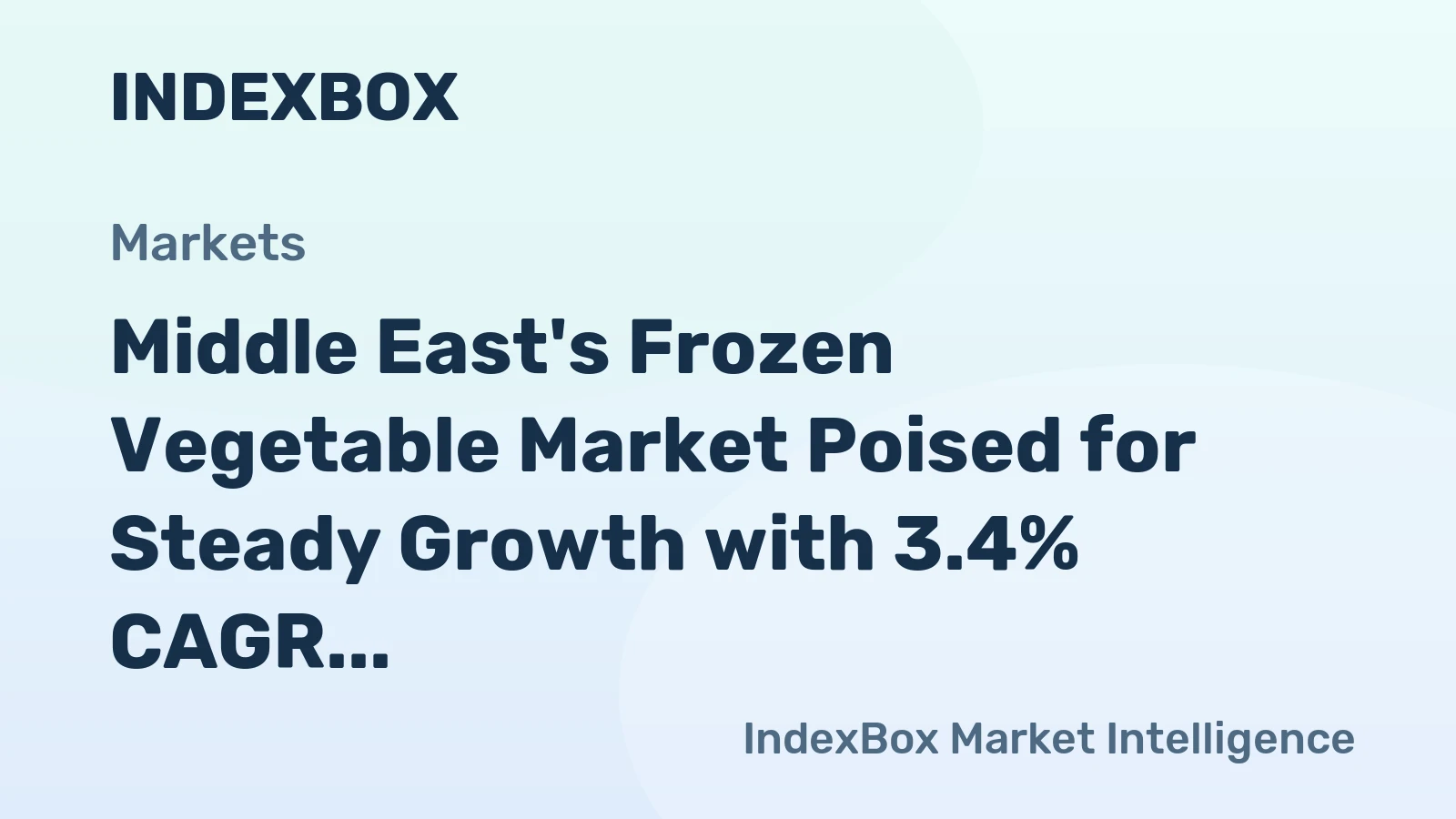 Middle East's Frozen Vegetable Market Poised for Steady Growth with 3.4% CAGR in Value