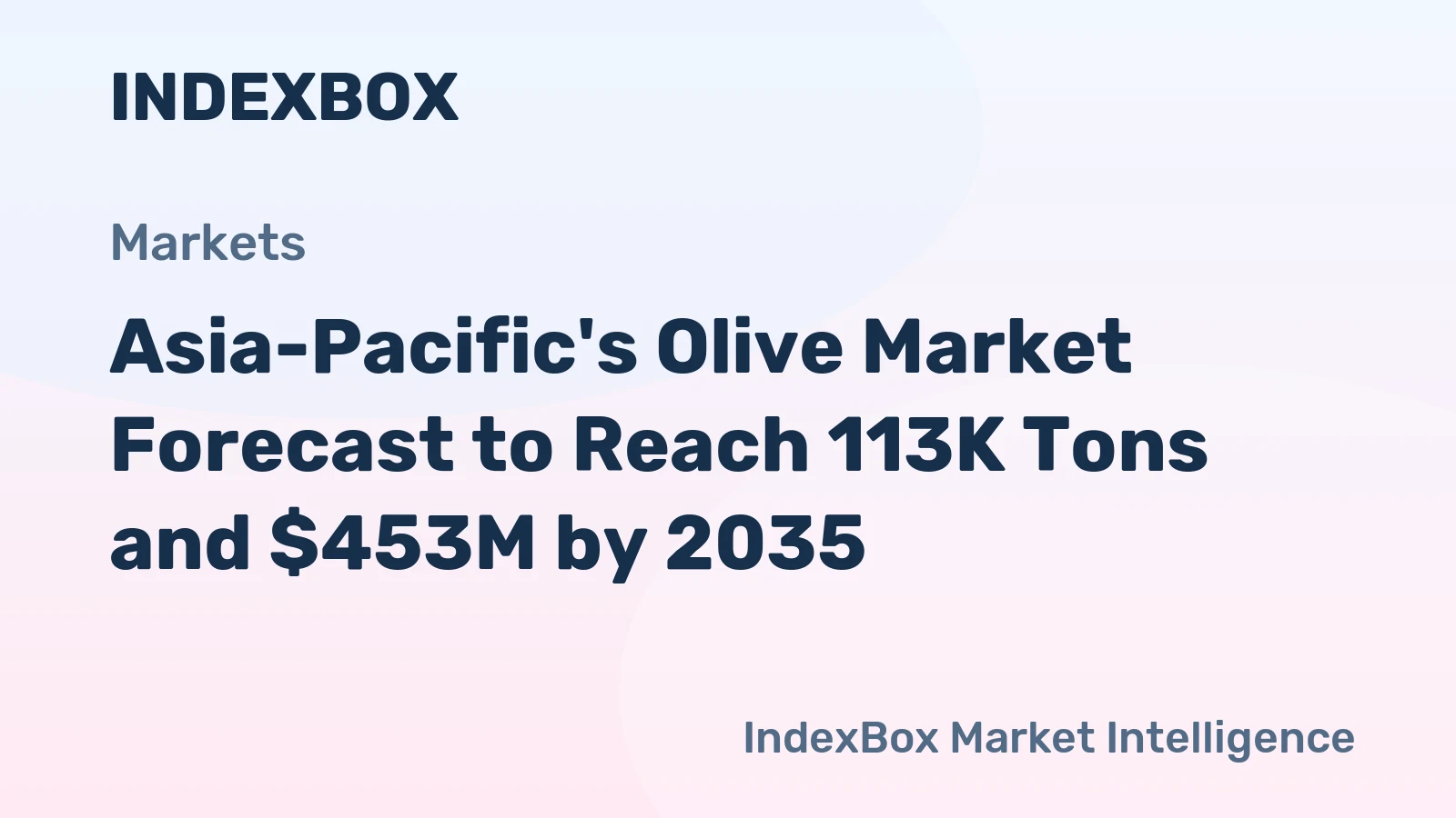 Asia-Pacific's Olive Market Forecast to Reach 113K Tons and $453M by 2035
