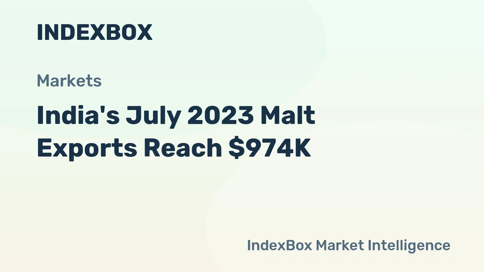 India's July 2023 Malt Exports Reach $974K