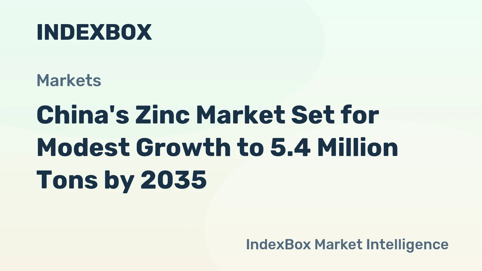 China's Zinc Market Set for Modest Growth to 5.4 Million Tons by 2035