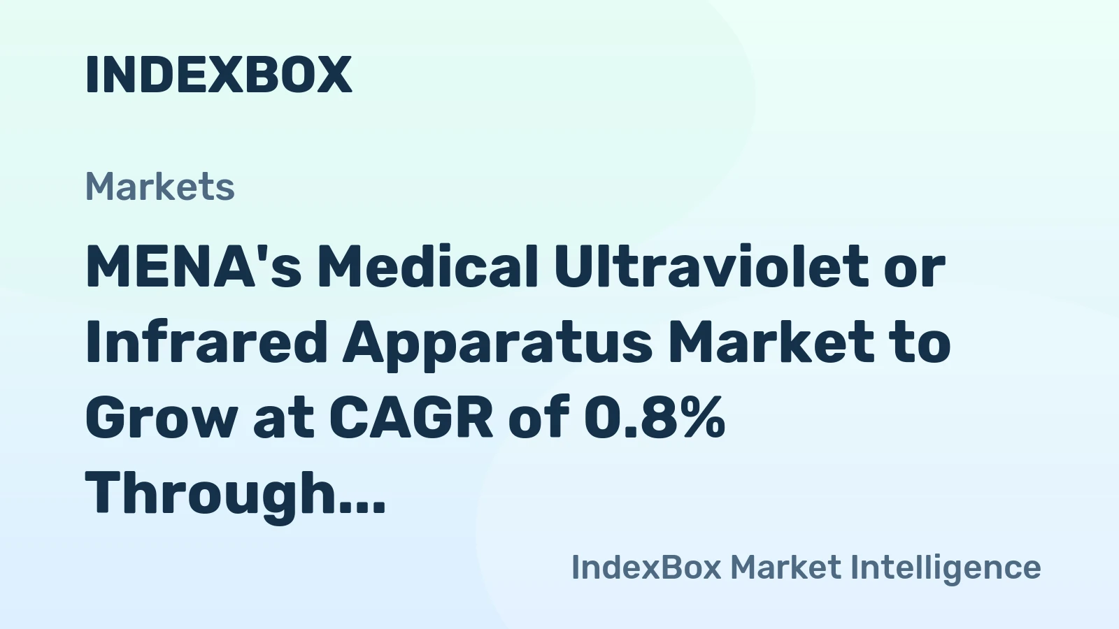 MENA's Medical Ultraviolet or Infrared Apparatus Market to Grow at CAGR of 0.8% Through 2035