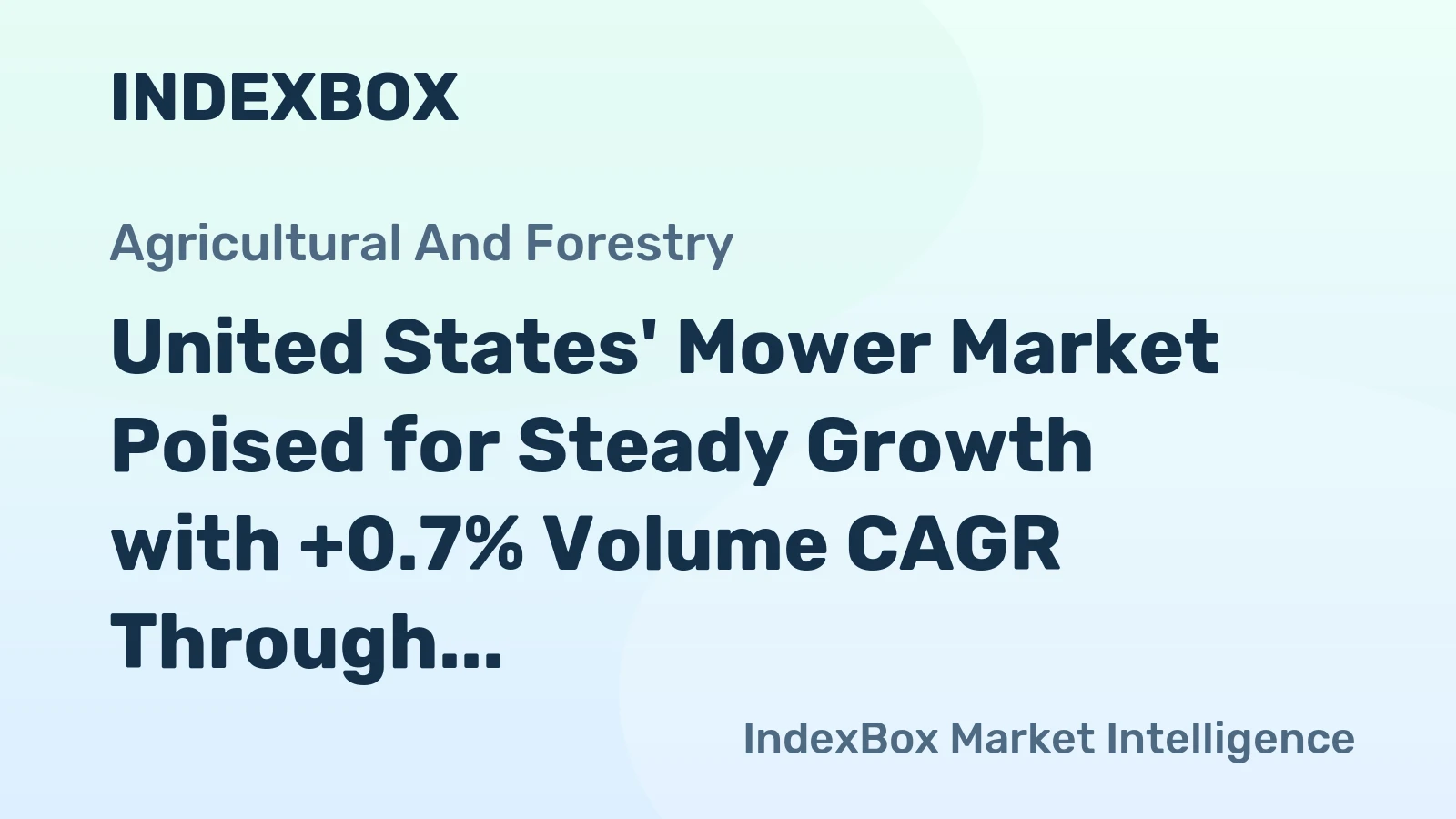 United States' Mower Market Poised for Steady Growth with +0.7% Volume CAGR Through 2035