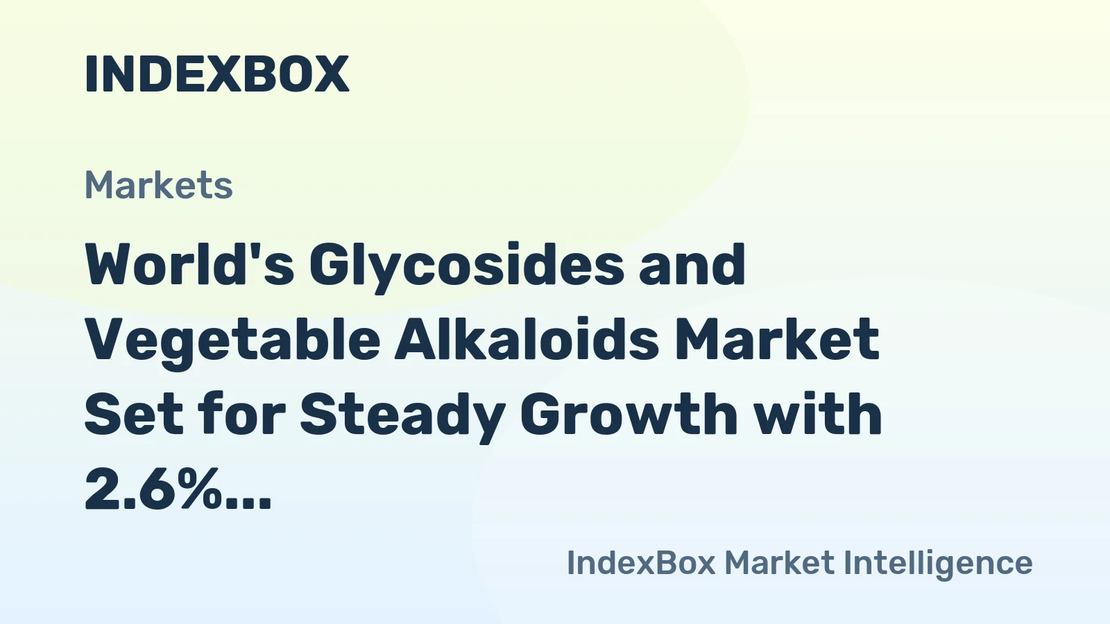 World's Glycosides and Vegetable Alkaloids Market Set for Steady Growth with 2.6% CAGR in Value Through 2035