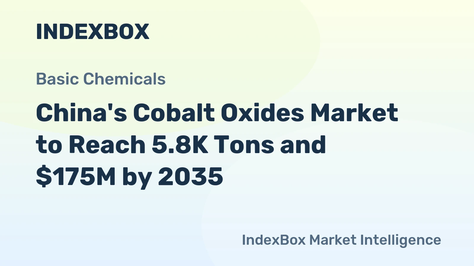 China's Cobalt Oxides Market to Reach 5.8K Tons and $175M by 2035