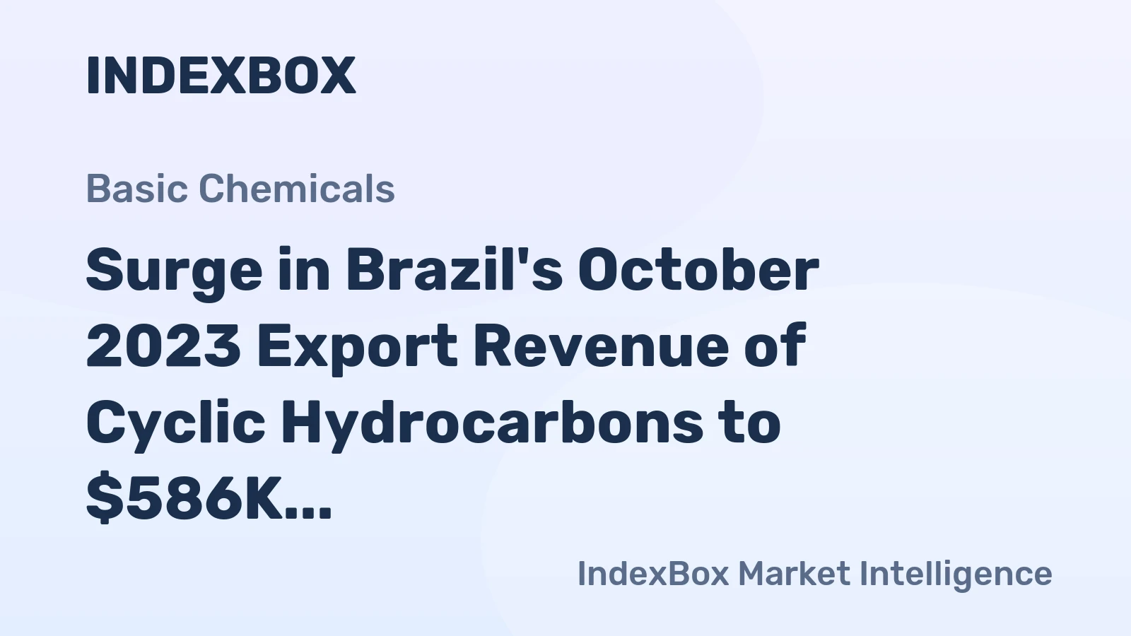 Surge in Brazil's October 2023 Export Revenue of Cyclic Hydrocarbons to $586K