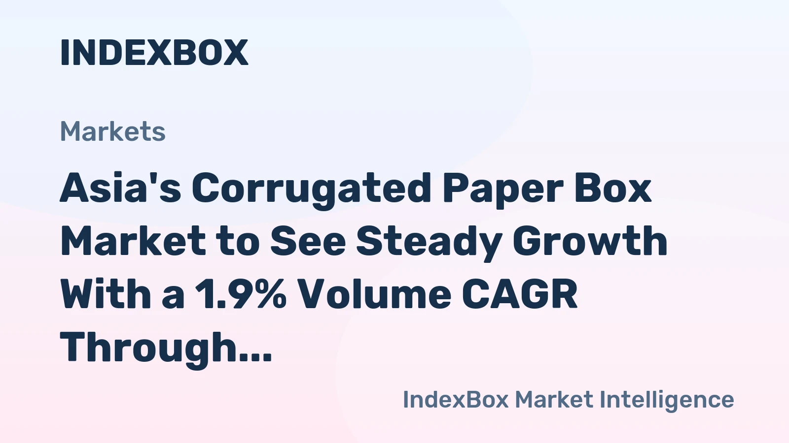 Asia's Corrugated Paper Box Market to See Steady Growth With a 1.9% Volume CAGR Through 2035