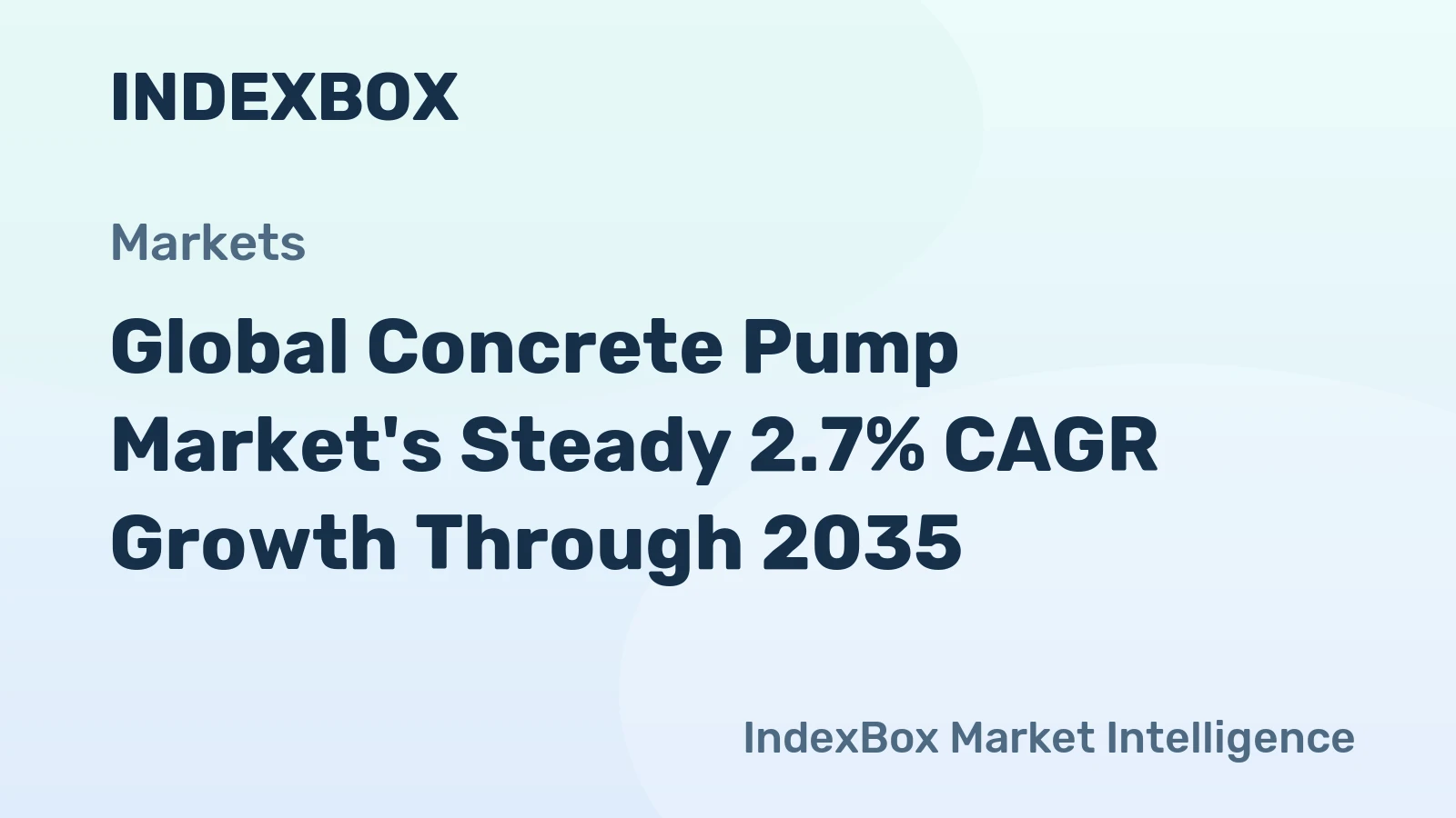Global Concrete Pump Market's Steady 2.7% CAGR Growth Through 2035