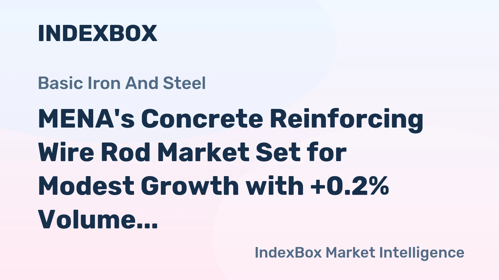 MENA's Concrete Reinforcing Wire Rod Market Set for Modest Growth with +0.2% Volume CAGR Through 2035