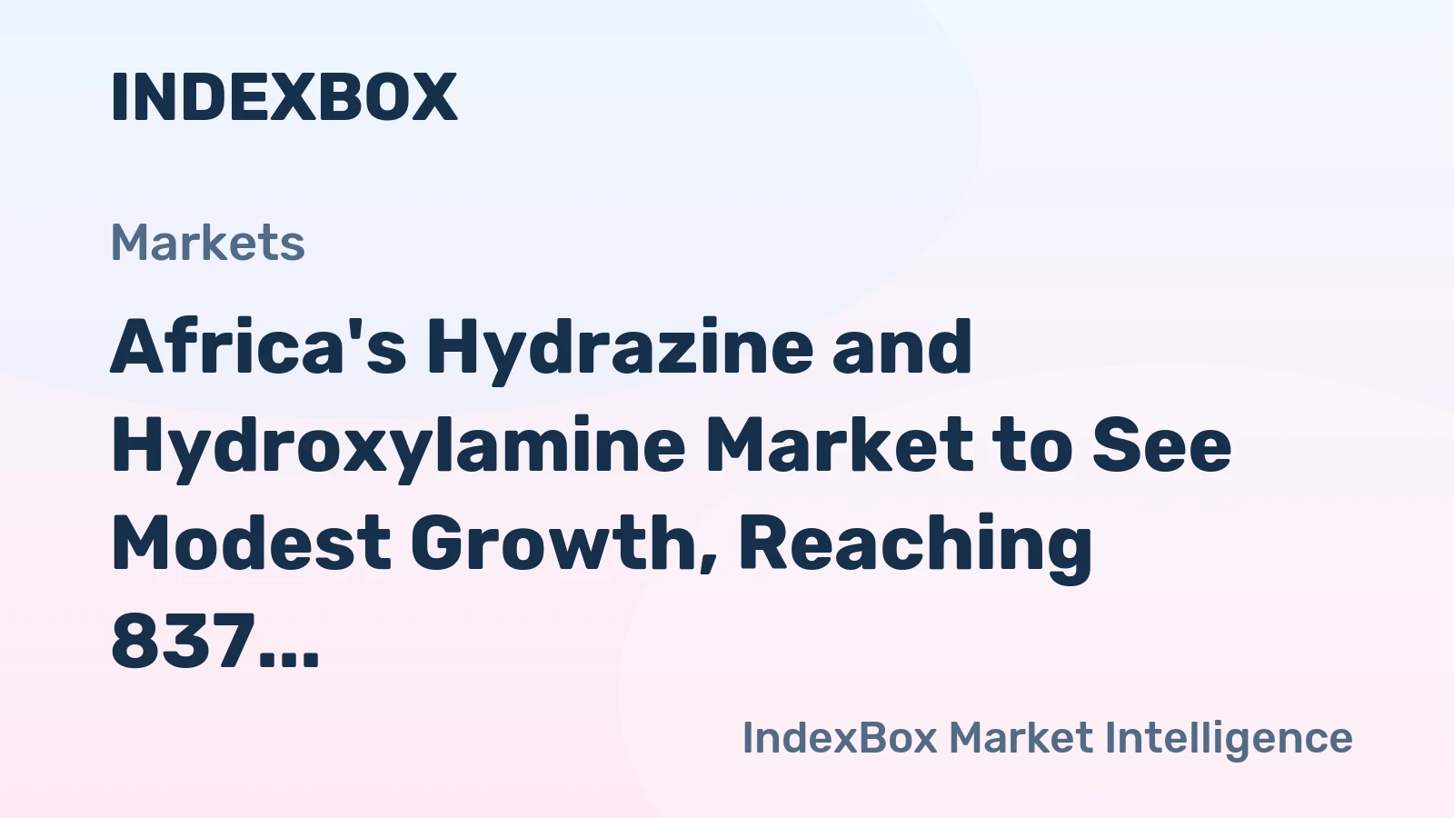 Africa's Hydrazine and Hydroxylamine Market to See Modest Growth, Reaching 837 Tons and $6.2M by 2035