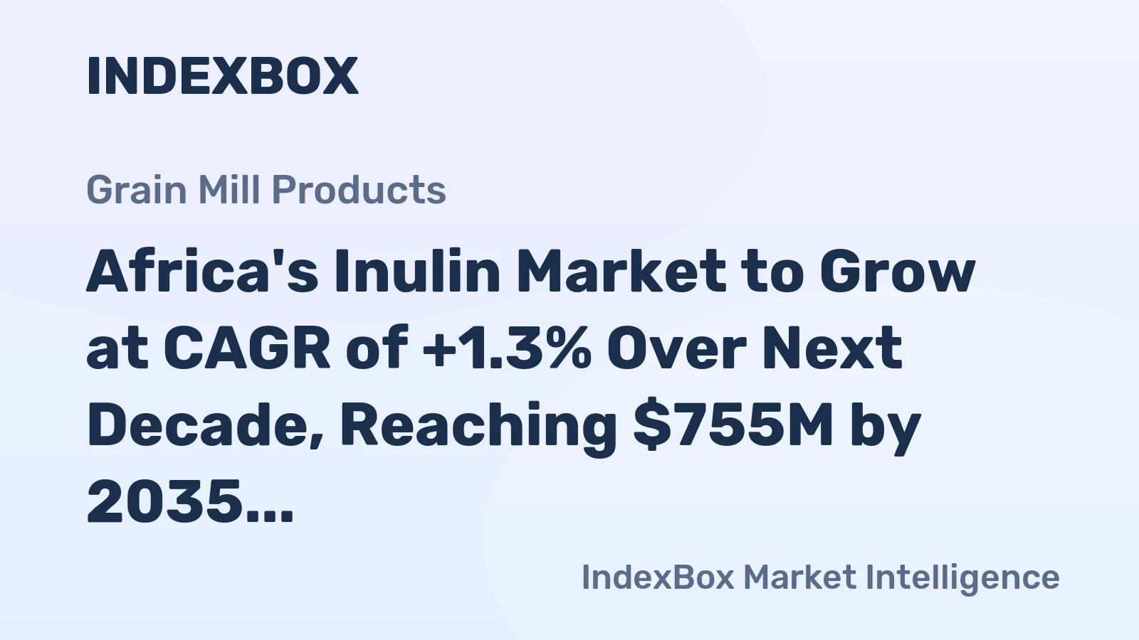 Africa's Inulin Market to Grow at CAGR of +1.3% Over Next Decade, Reaching $755M by 2035