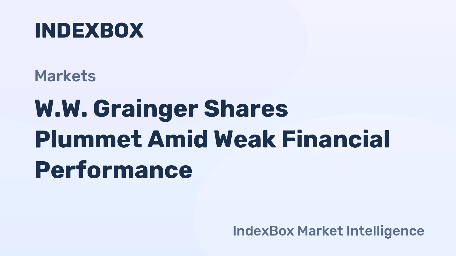 W.W. Grainger Shares Plummet Amid Weak Financial Performance