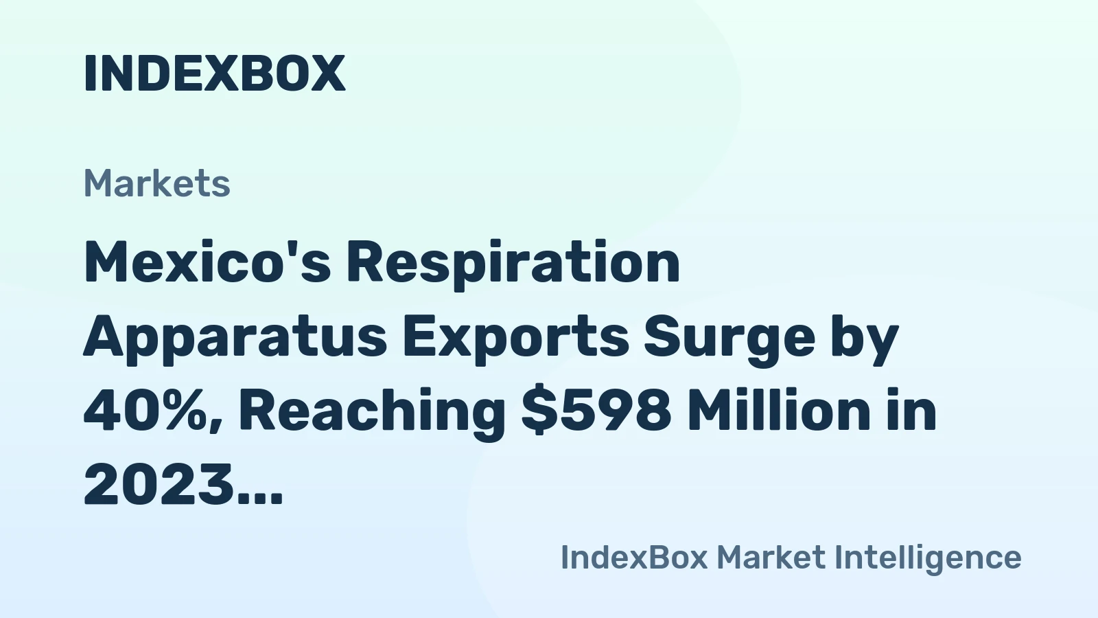 Mexico's Respiration Apparatus Exports Surge by 40%, Reaching $598 Million in 2023