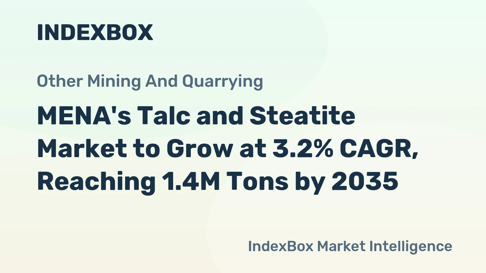 MENA's Talc and Steatite Market to Grow at 3.2% CAGR, Reaching 1.4M Tons by 2035