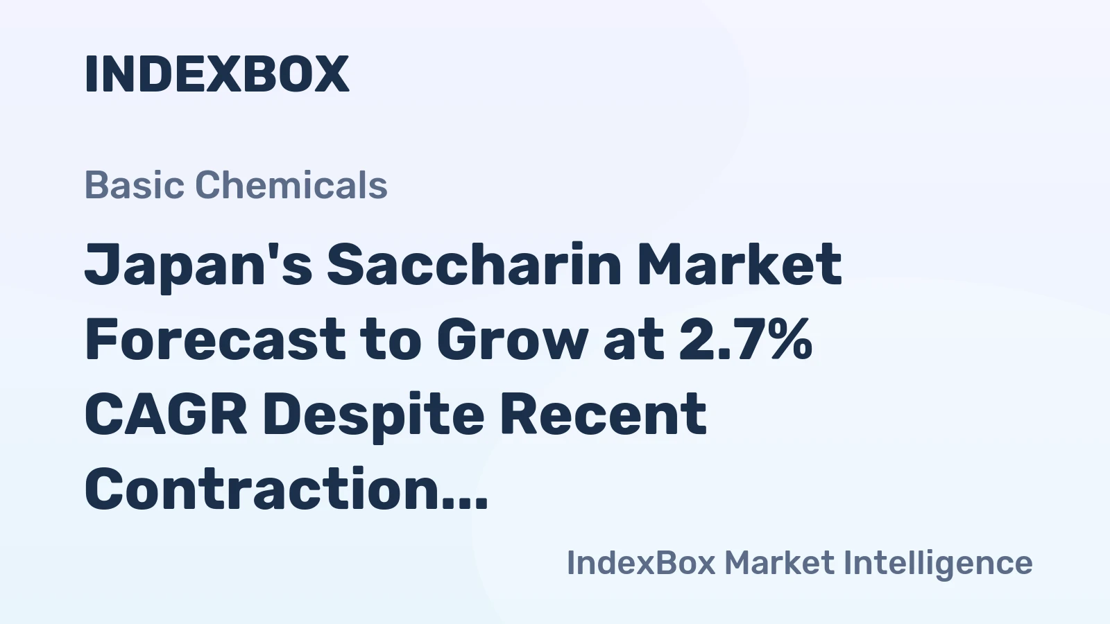 Japan's Saccharin Market Forecast to Grow at 2.7% CAGR Despite Recent Contraction