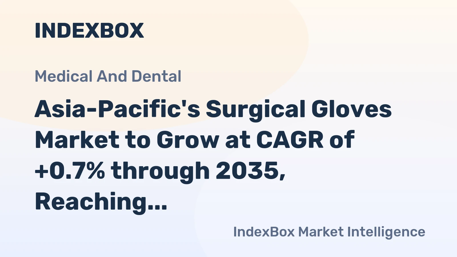 Asia-Pacific's Surgical Gloves Market to Grow at CAGR of +0.7% through 2035, Reaching $4.7B in Value