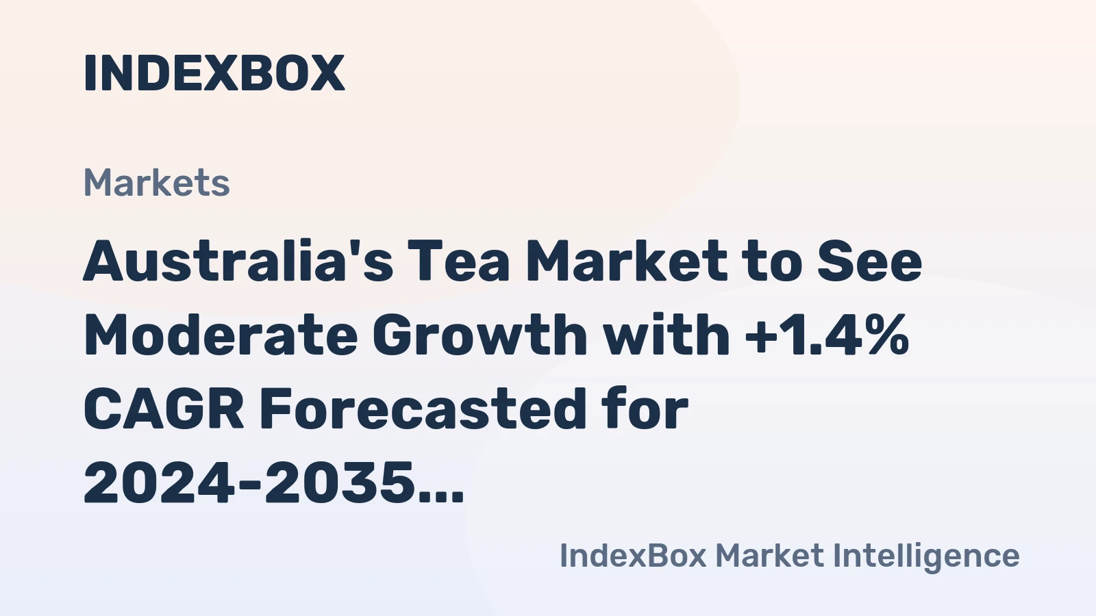 Australia's Tea Market to See Moderate Growth with +1.4% CAGR Forecasted for 2024-2035