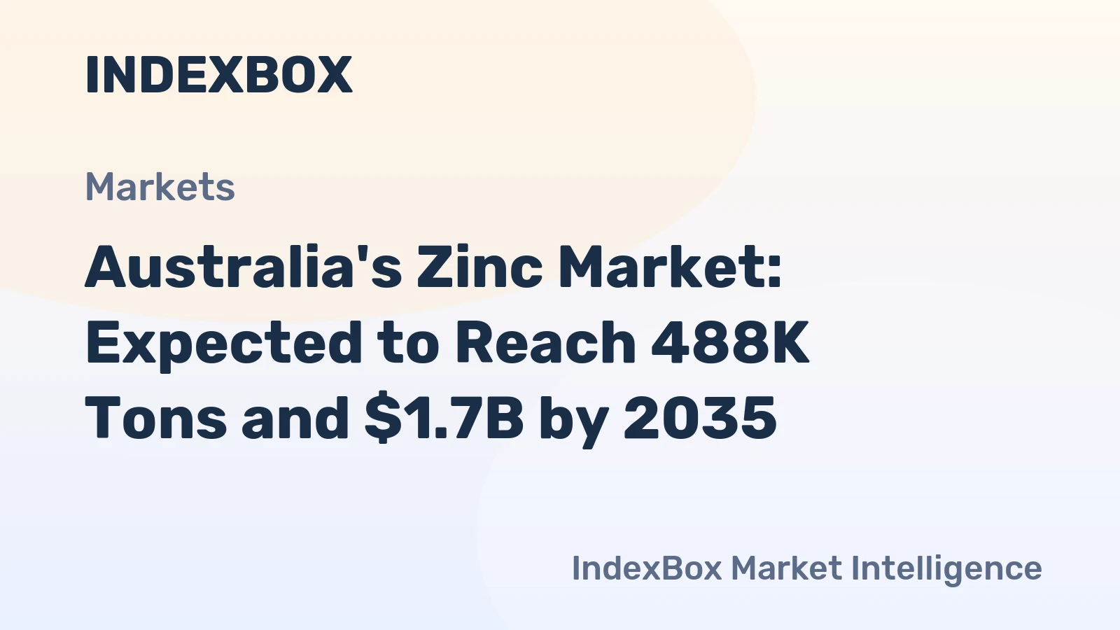 Australia's Zinc Market: Expected to Reach 488K Tons and $1.7B by 2035