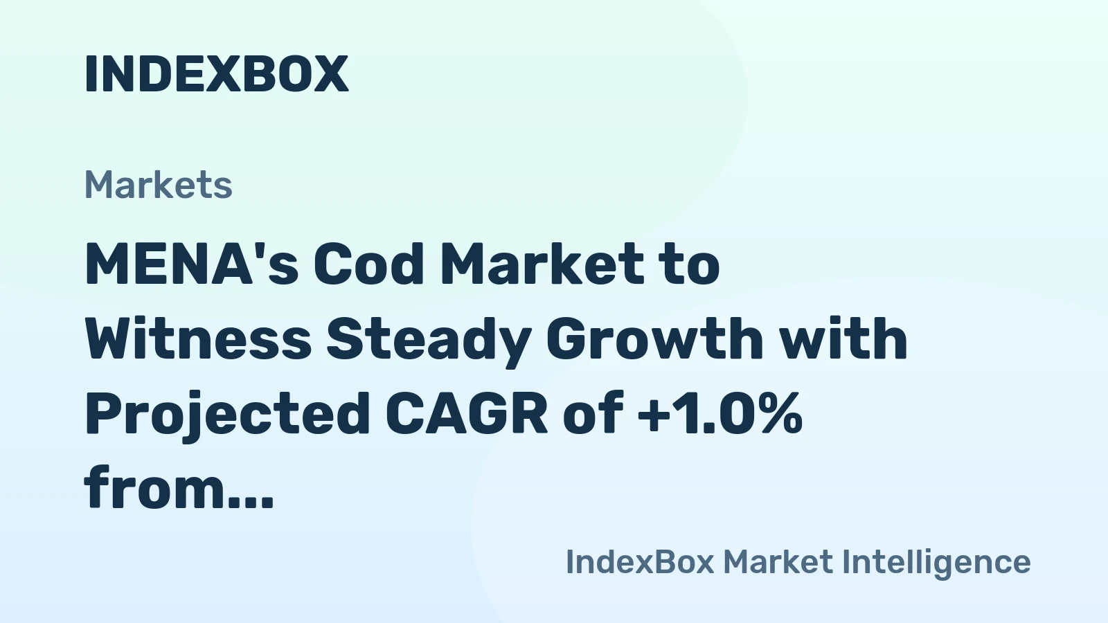 MENA's Cod Market to Witness Steady Growth with Projected CAGR of +1.0% from 2024-2035