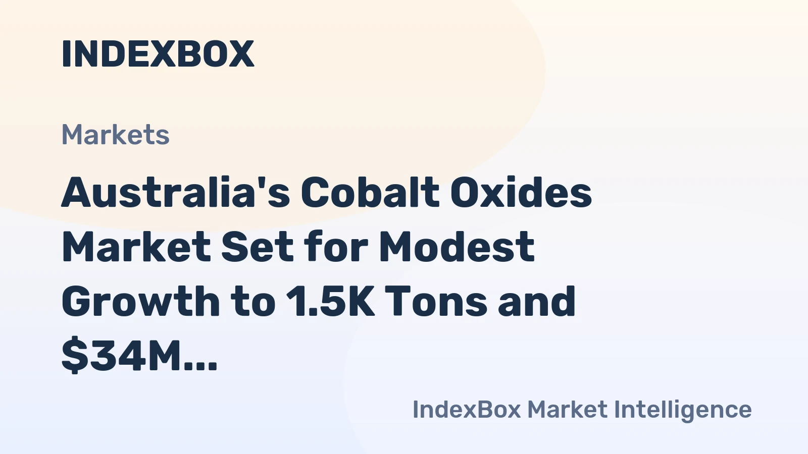 Australia's Cobalt Oxides Market Set for Modest Growth to 1.5K Tons and $34M by 2035