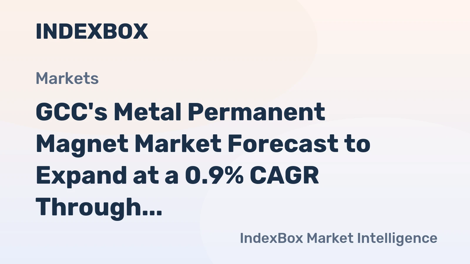 GCC's Metal Permanent Magnet Market Forecast to Expand at a 0.9% CAGR Through 2035
