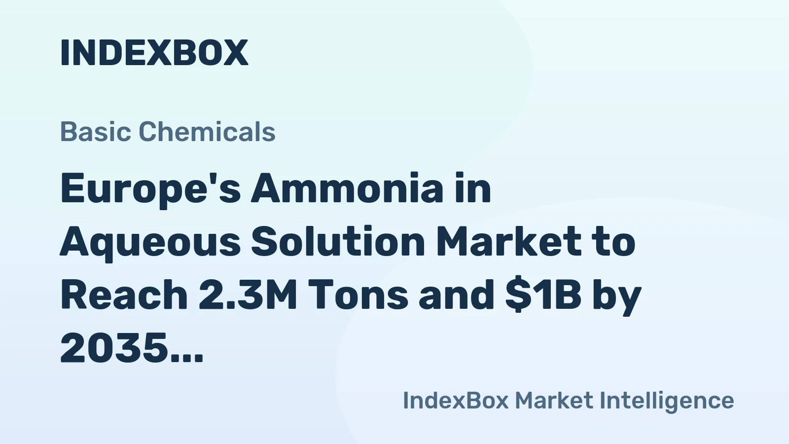Europe's Ammonia in Aqueous Solution Market to Reach 2.3M Tons and $1B by 2035