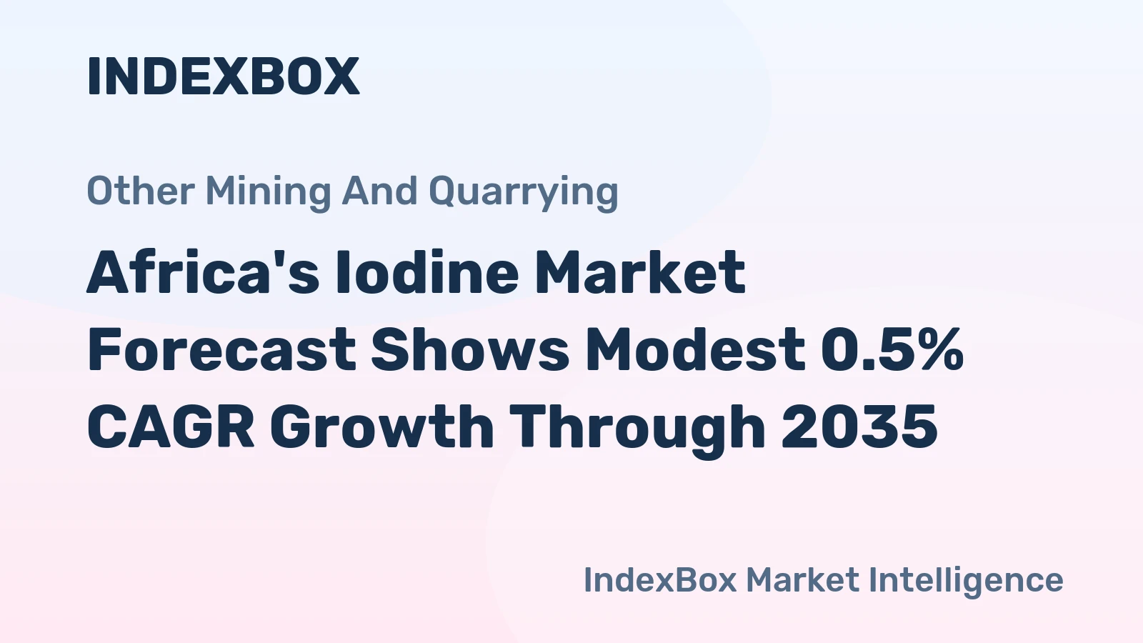 Africa's Iodine Market Forecast Shows Modest 0.5% CAGR Growth Through 2035