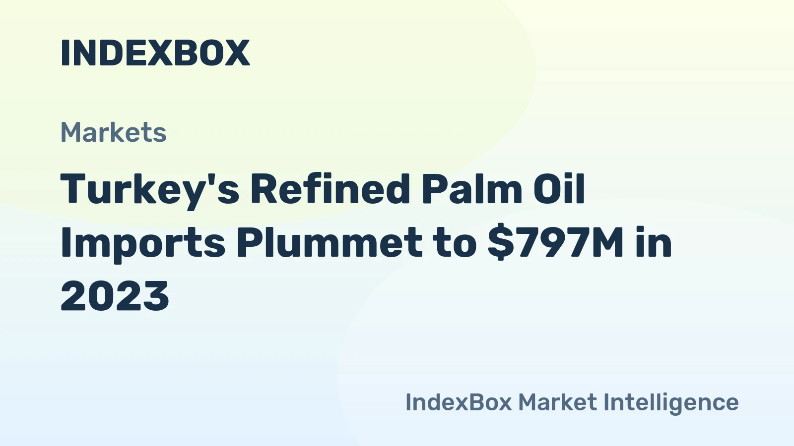 Turkey's Refined Palm Oil Imports Plummet to $797M in 2023