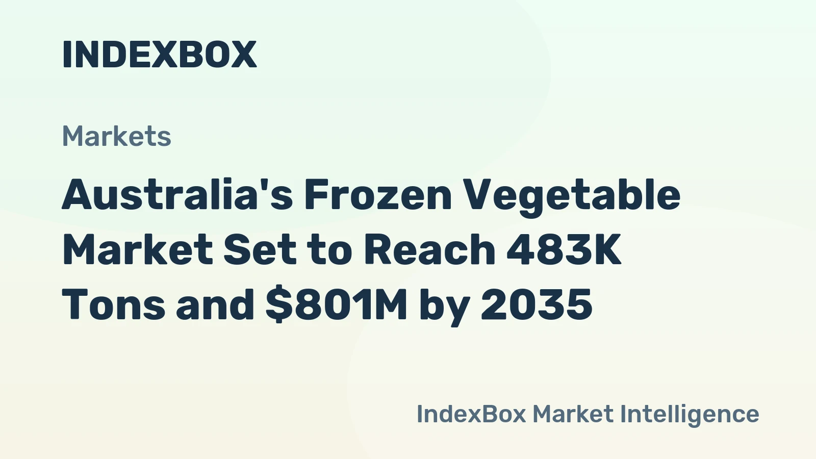 Australia's Frozen Vegetable Market Set to Reach 483K Tons and $801M by 2035
