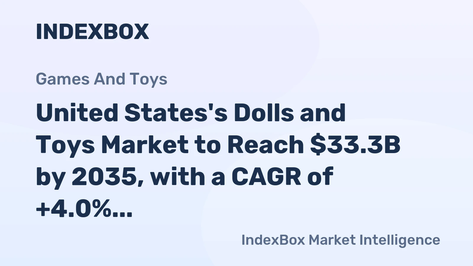 United States's Dolls and Toys Market to Reach $33.3B by 2035, with a CAGR of +4.0% in Volume