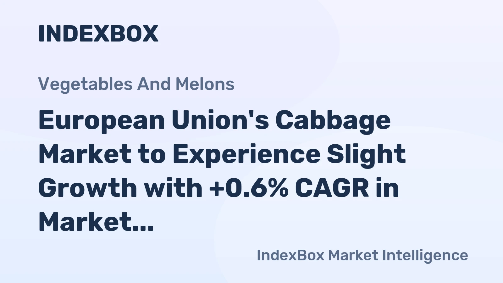 European Union's Cabbage Market to Experience Slight Growth with +0.6% CAGR in Market Volume