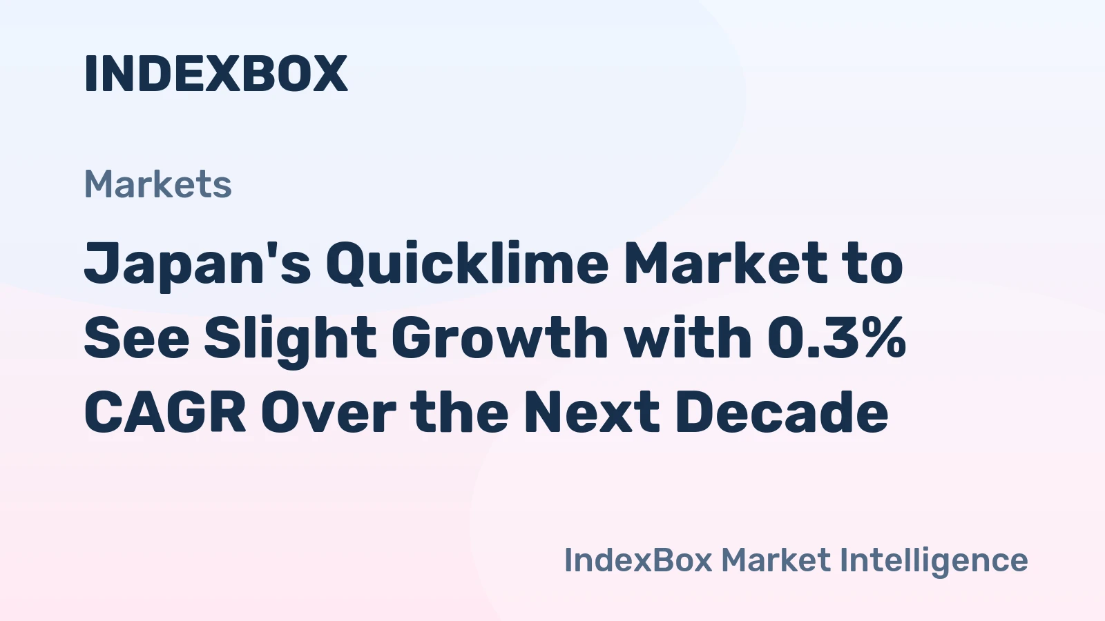 Japan's Quicklime Market to See Slight Growth with 0.3% CAGR Over the Next Decade