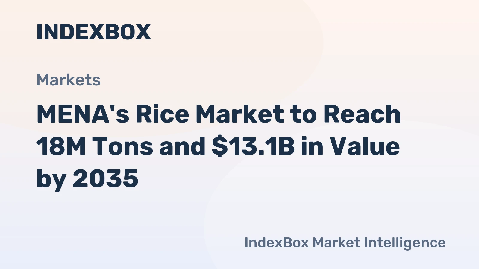 MENA's Rice Market to Reach 18M Tons and $13.1B in Value by 2035