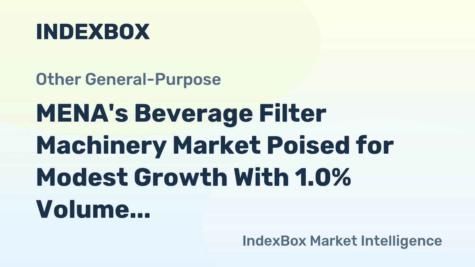 MENA's Beverage Filter Machinery Market Poised for Modest Growth With 1.0% Volume CAGR Through 2035