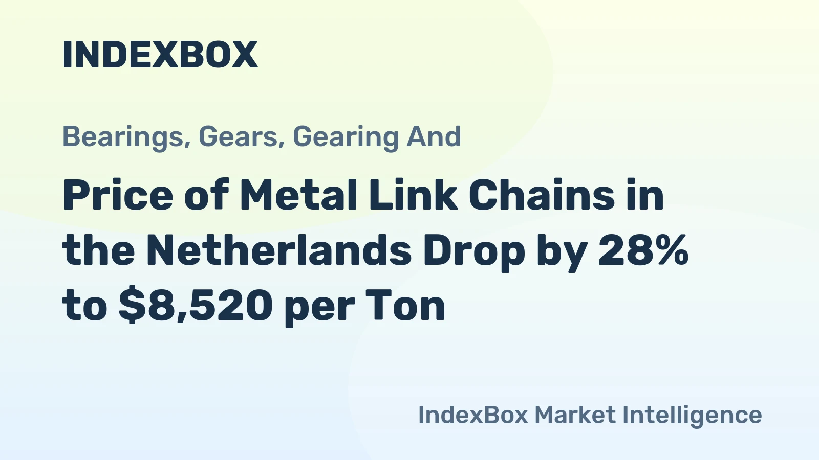 Price of Metal Link Chains in the Netherlands Drop by 28% to $8,520 per Ton