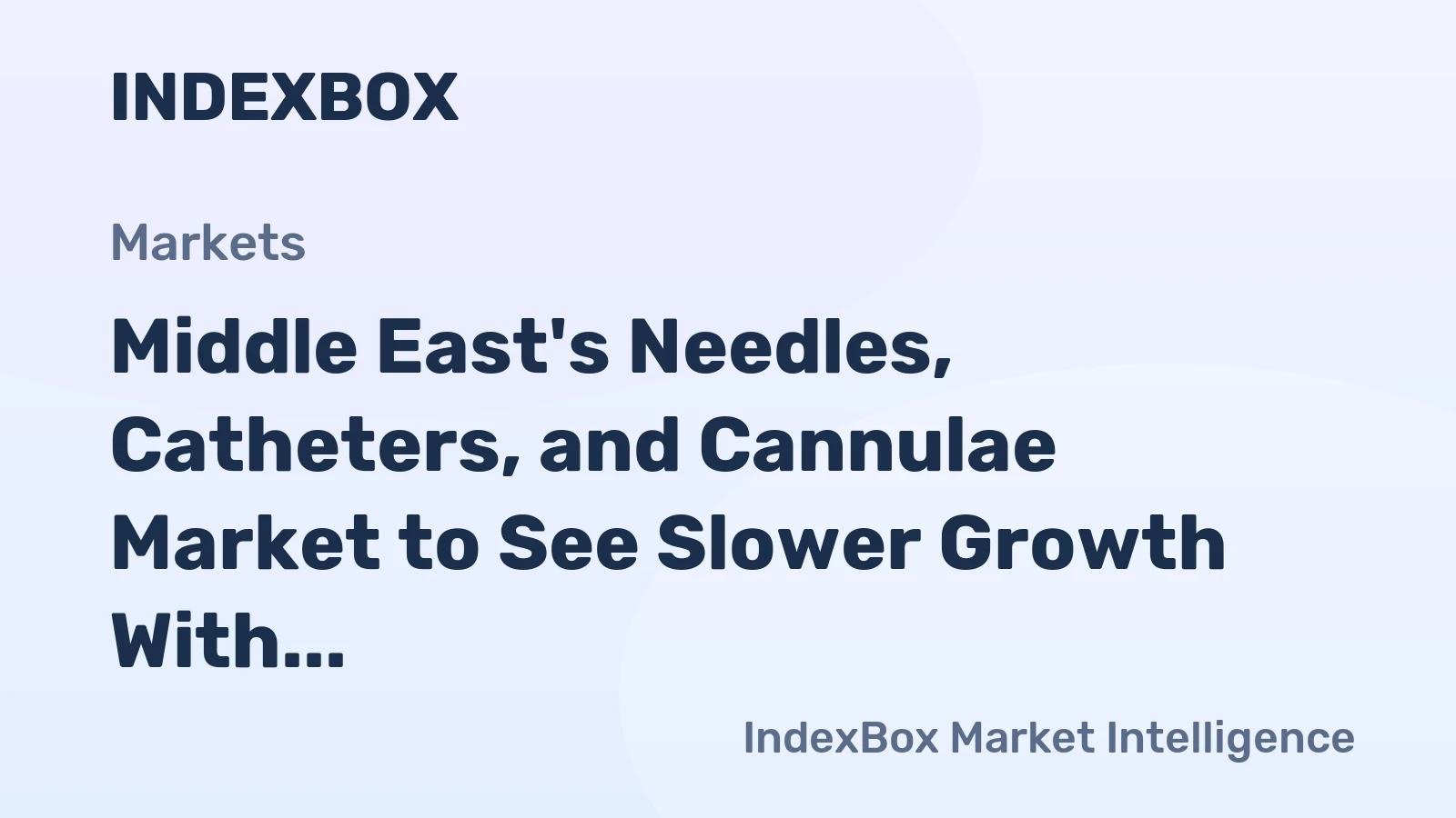 Middle East's Needles, Catheters, and Cannulae Market to See Slower Growth With a 2% CAGR Through 2035