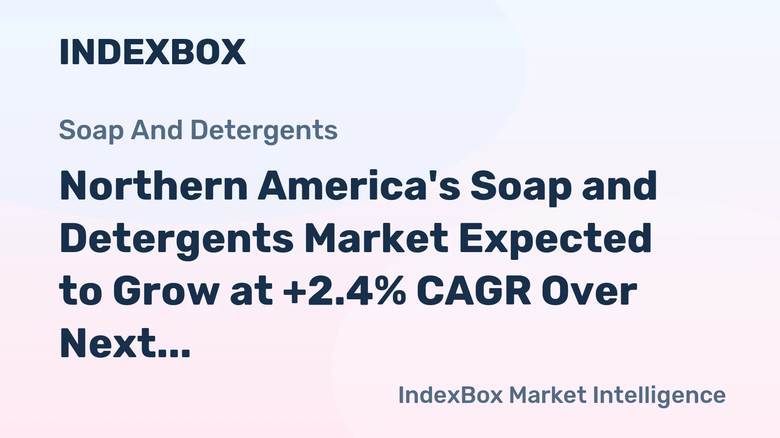 Northern America's Soap and Detergents Market Expected to Grow at +2.4% CAGR Over Next Decade