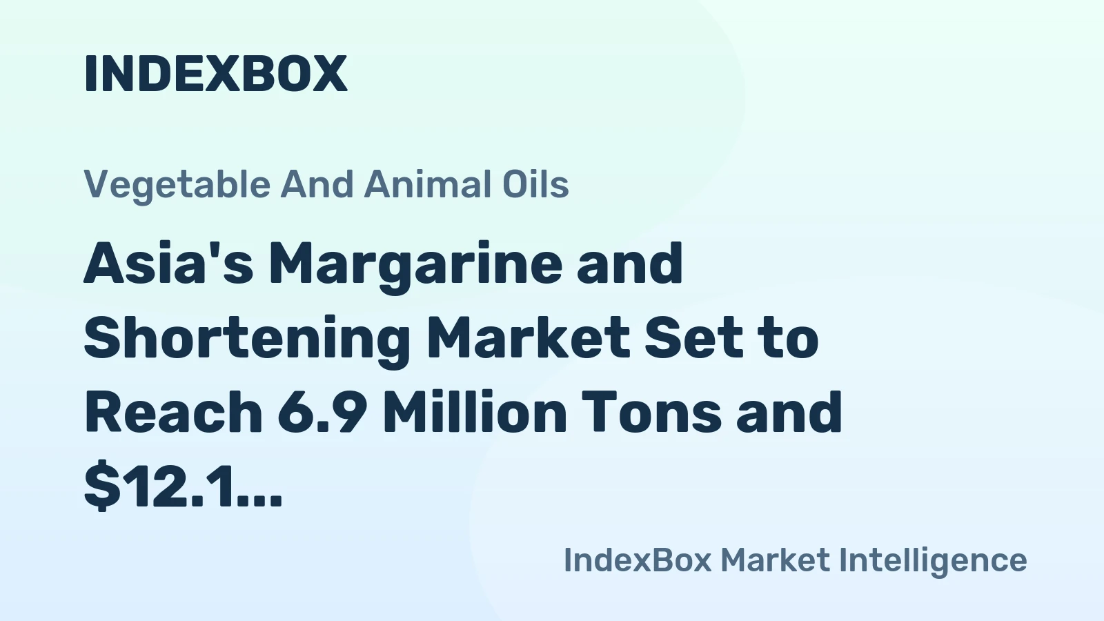 Asia's Margarine and Shortening Market Set to Reach 6.9 Million Tons and $12.1 Billion by 2035