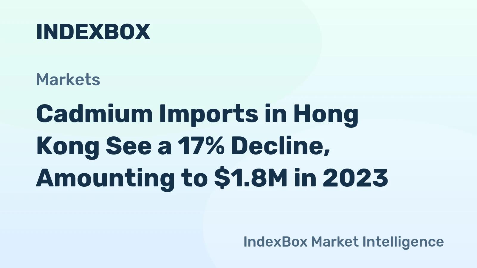 Cadmium Imports in Hong Kong See a 17% Decline, Amounting to $1.8M in 2023