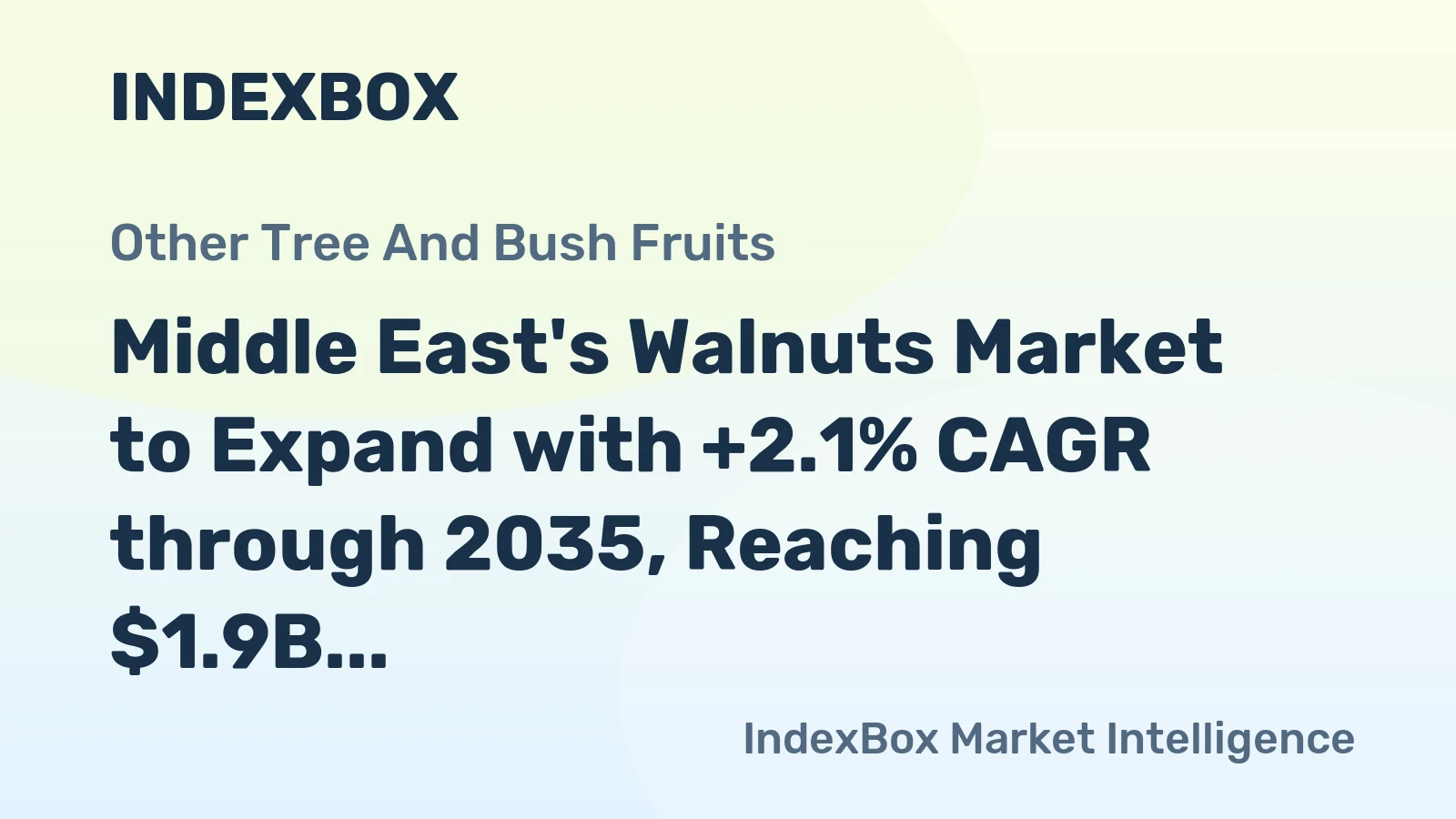 Middle East's Walnuts Market to Expand with +2.1% CAGR through 2035, Reaching $1.9B in Value