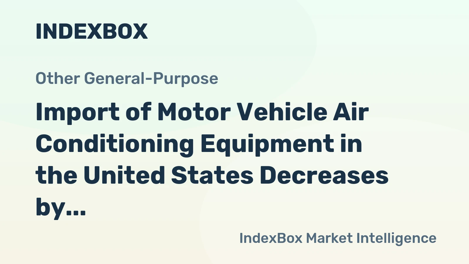 Import of Motor Vehicle Air Conditioning Equipment in the United States Decreases by 3% to $272 Million in 2024
