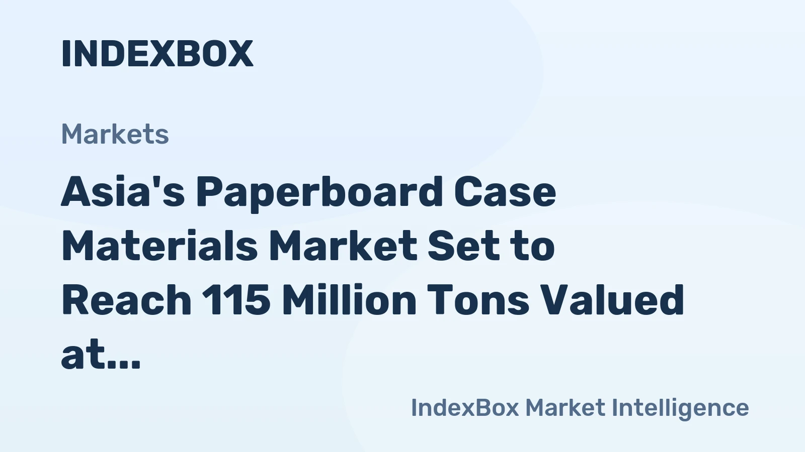 Asia's Paperboard Case Materials Market Set to Reach 115 Million Tons Valued at $78.5 Billion by 2035