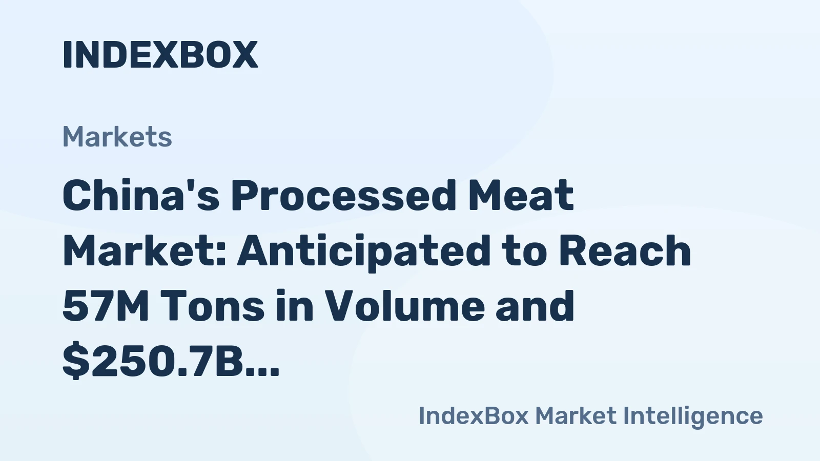 China's Processed Meat Market: Anticipated to Reach 57M Tons in Volume and $250.7B in Value by 2035