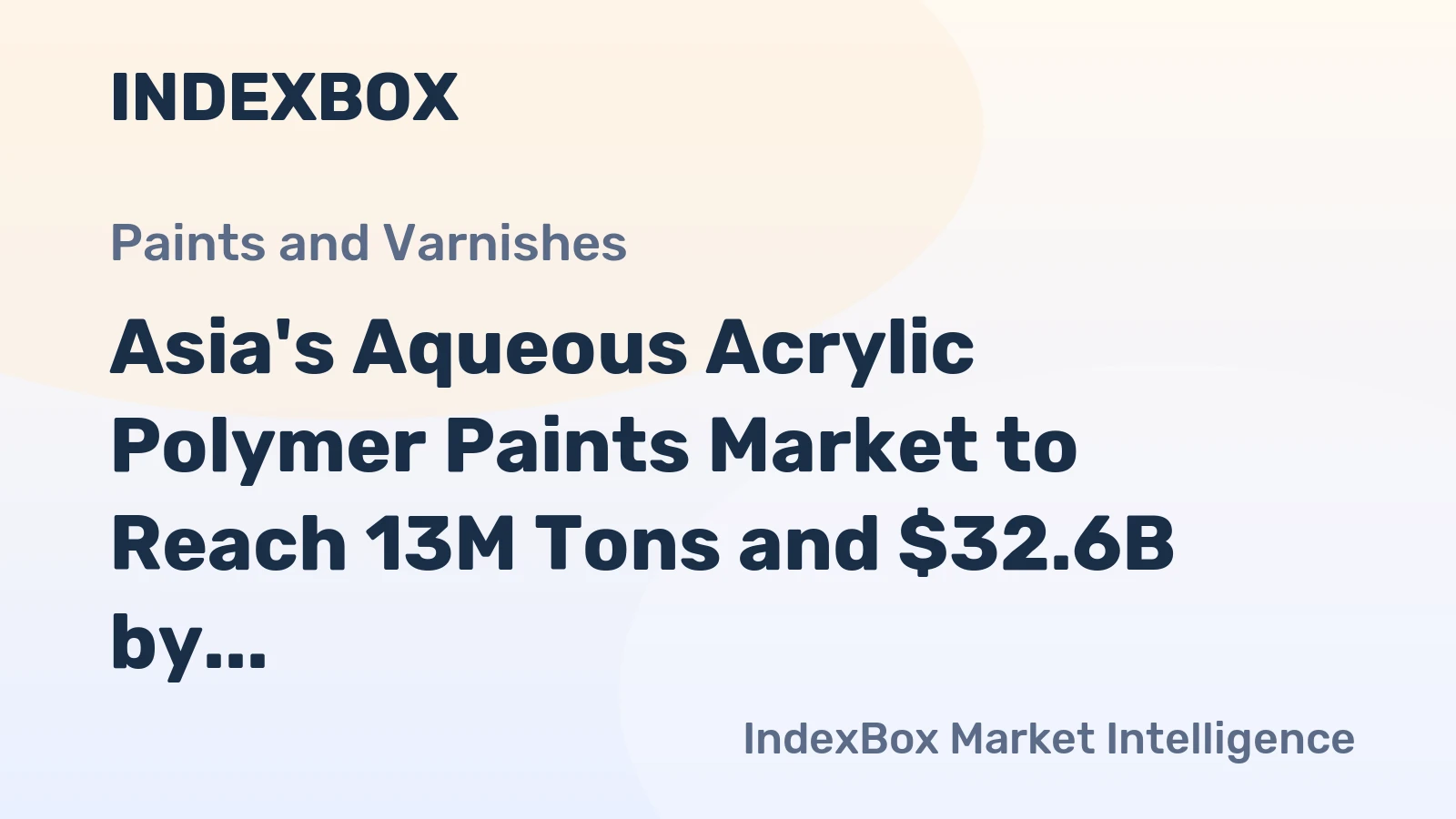 Asia's Aqueous Acrylic Polymer Paints Market to Reach 13M Tons and $32.6B by 2035