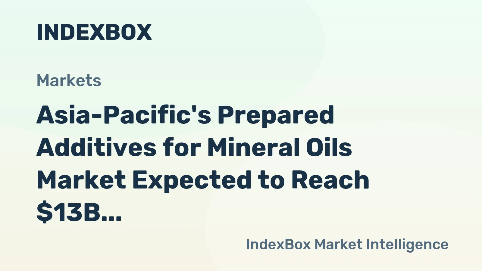 Asia-Pacific's Prepared Additives for Mineral Oils Market Expected to Reach $13B by 2035