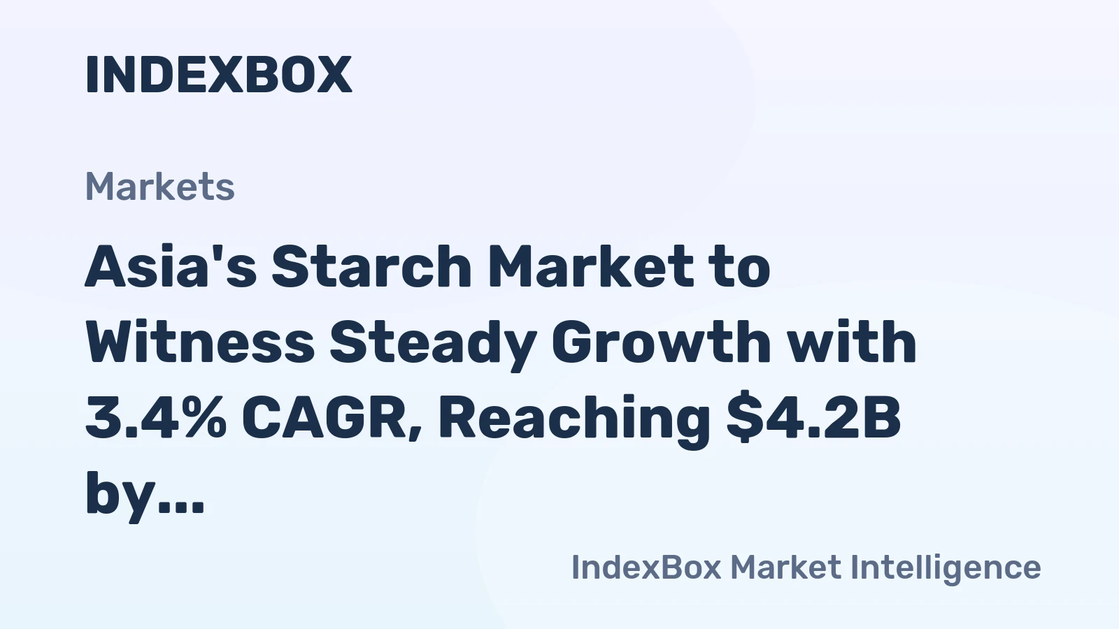 Asia's Starch Market to Witness Steady Growth with 3.4% CAGR, Reaching $4.2B by 2035