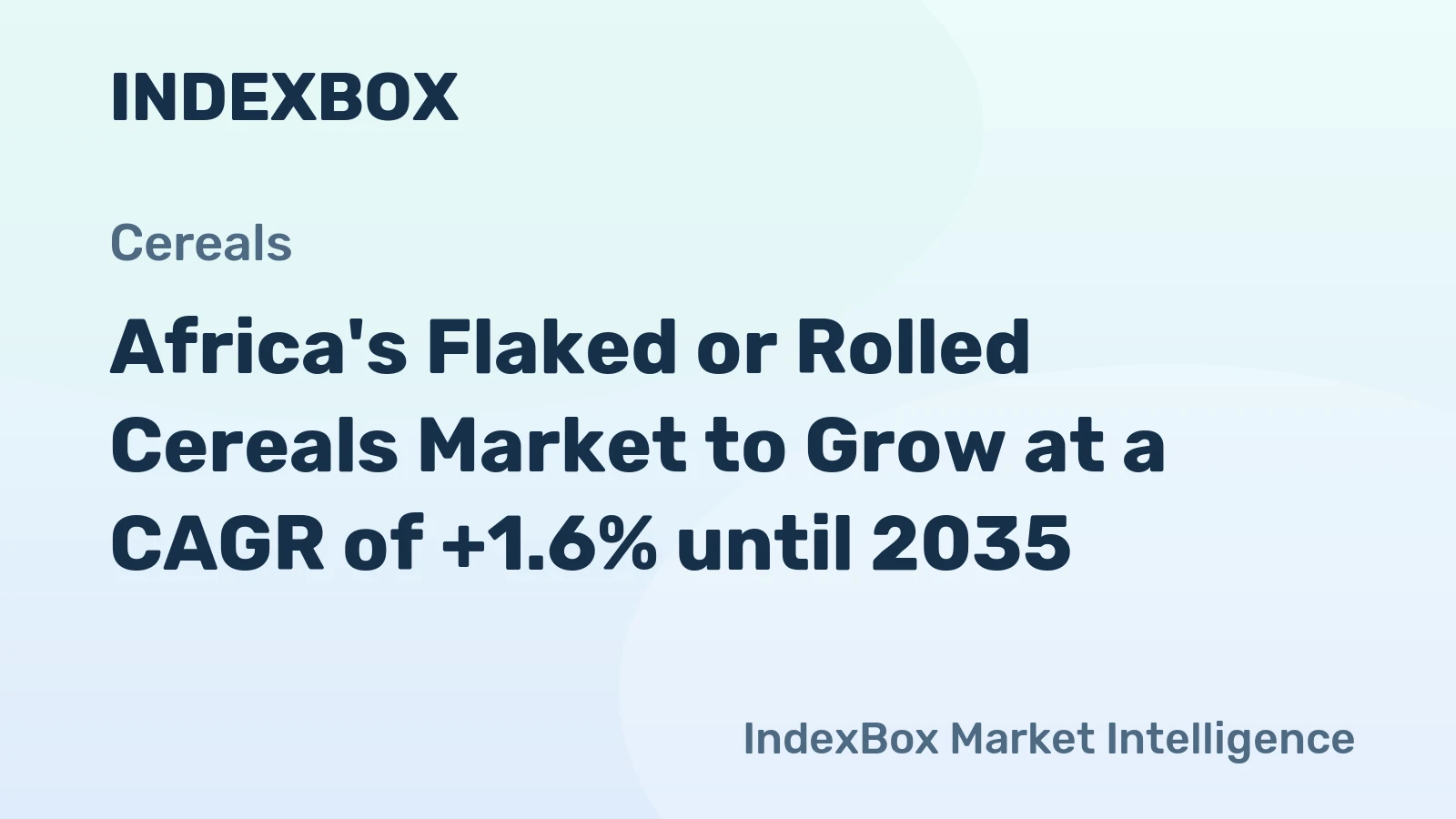Africa's Flaked or Rolled Cereals Market to Grow at a CAGR of +1.6% until 2035