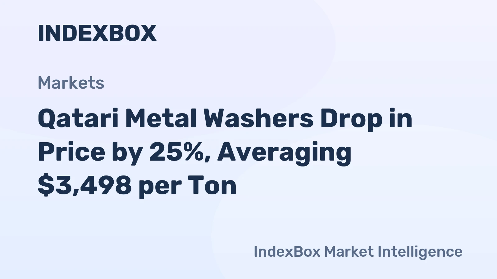 Qatari Metal Washers Drop in Price by 25%, Averaging $3,498 per Ton