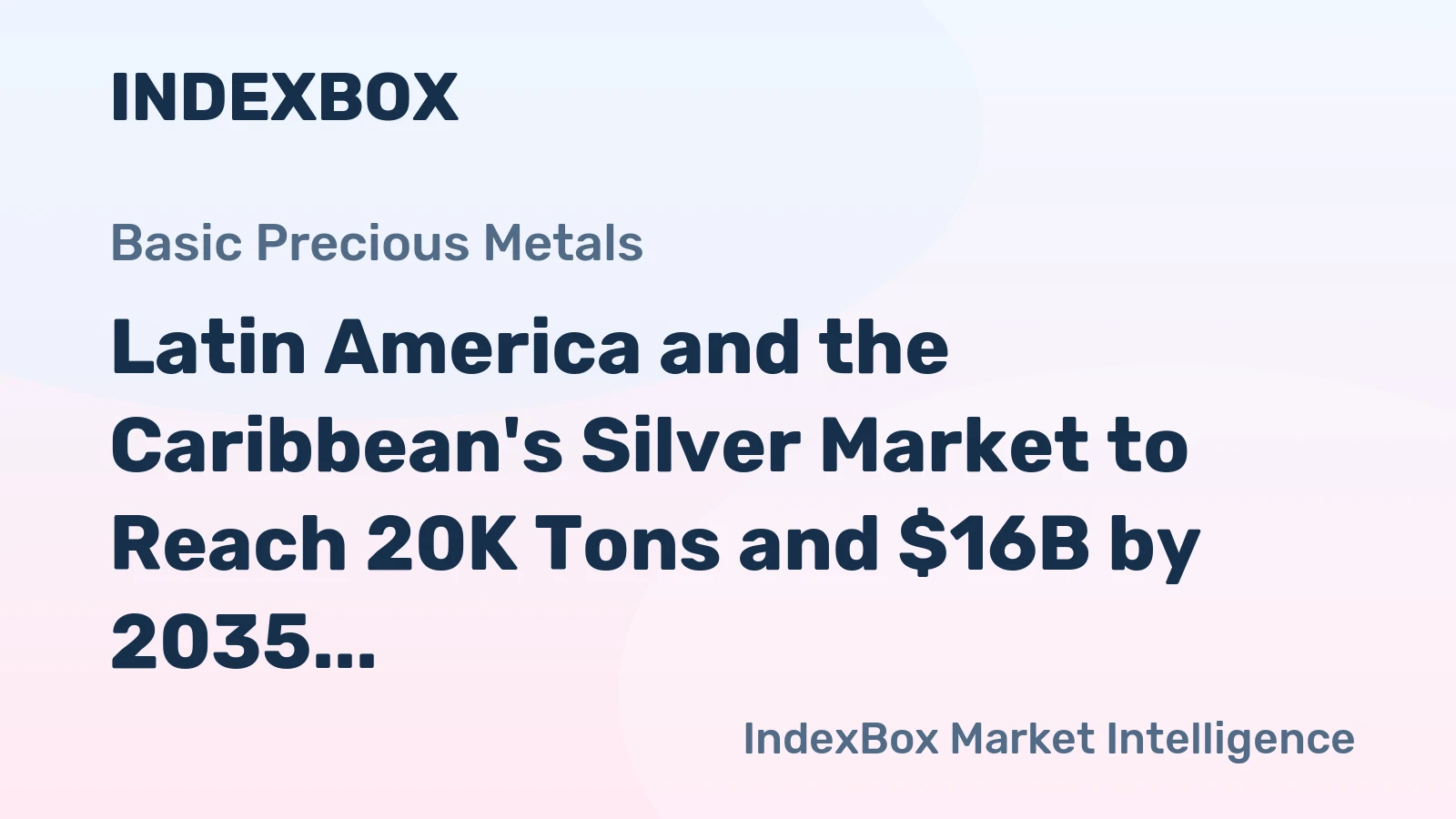 Latin America and the Caribbean's Silver Market to Reach 20K Tons and $16B by 2035