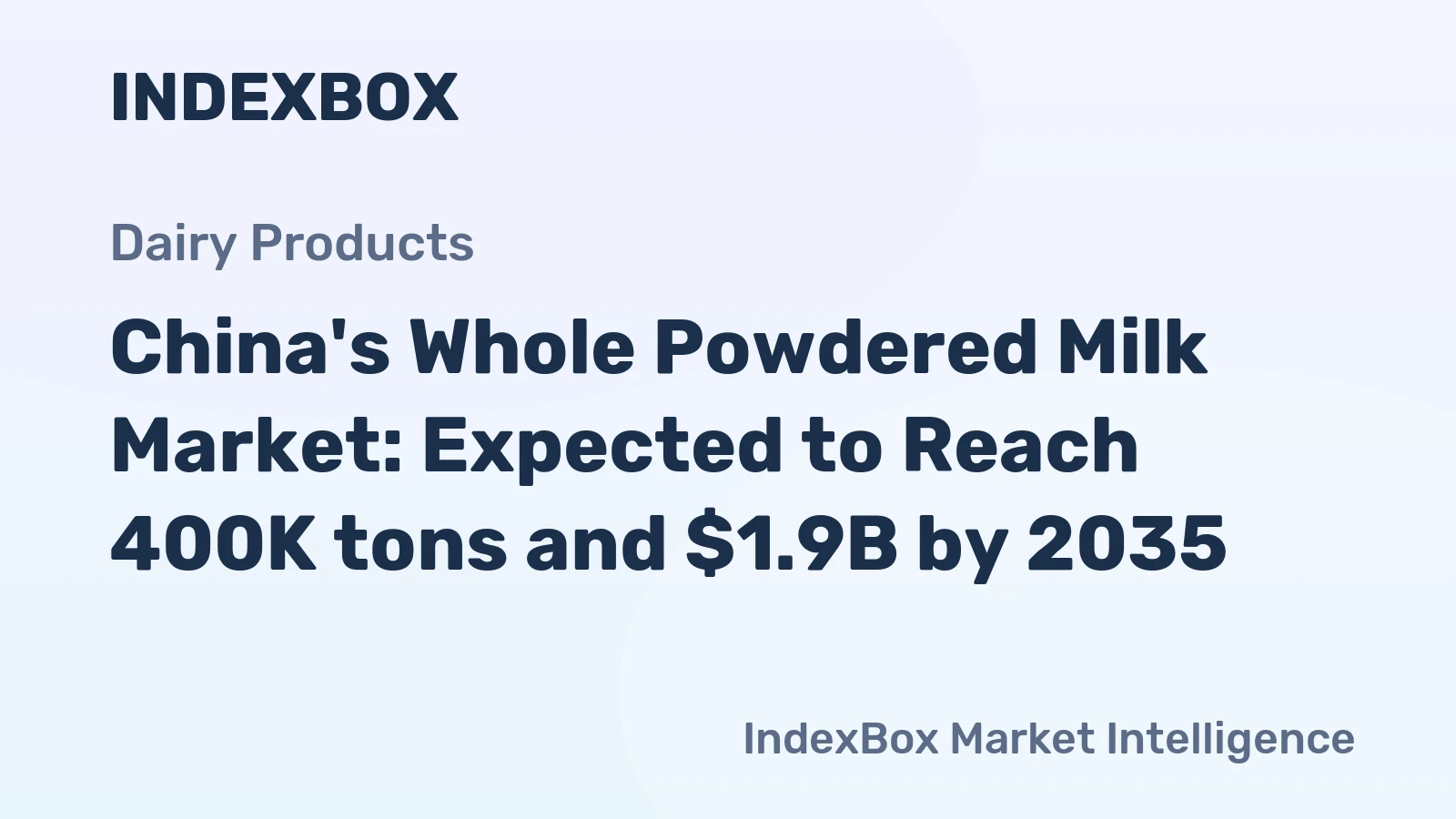 China's Whole Powdered Milk Market: Expected to Reach 400K tons and $1.9B by 2035