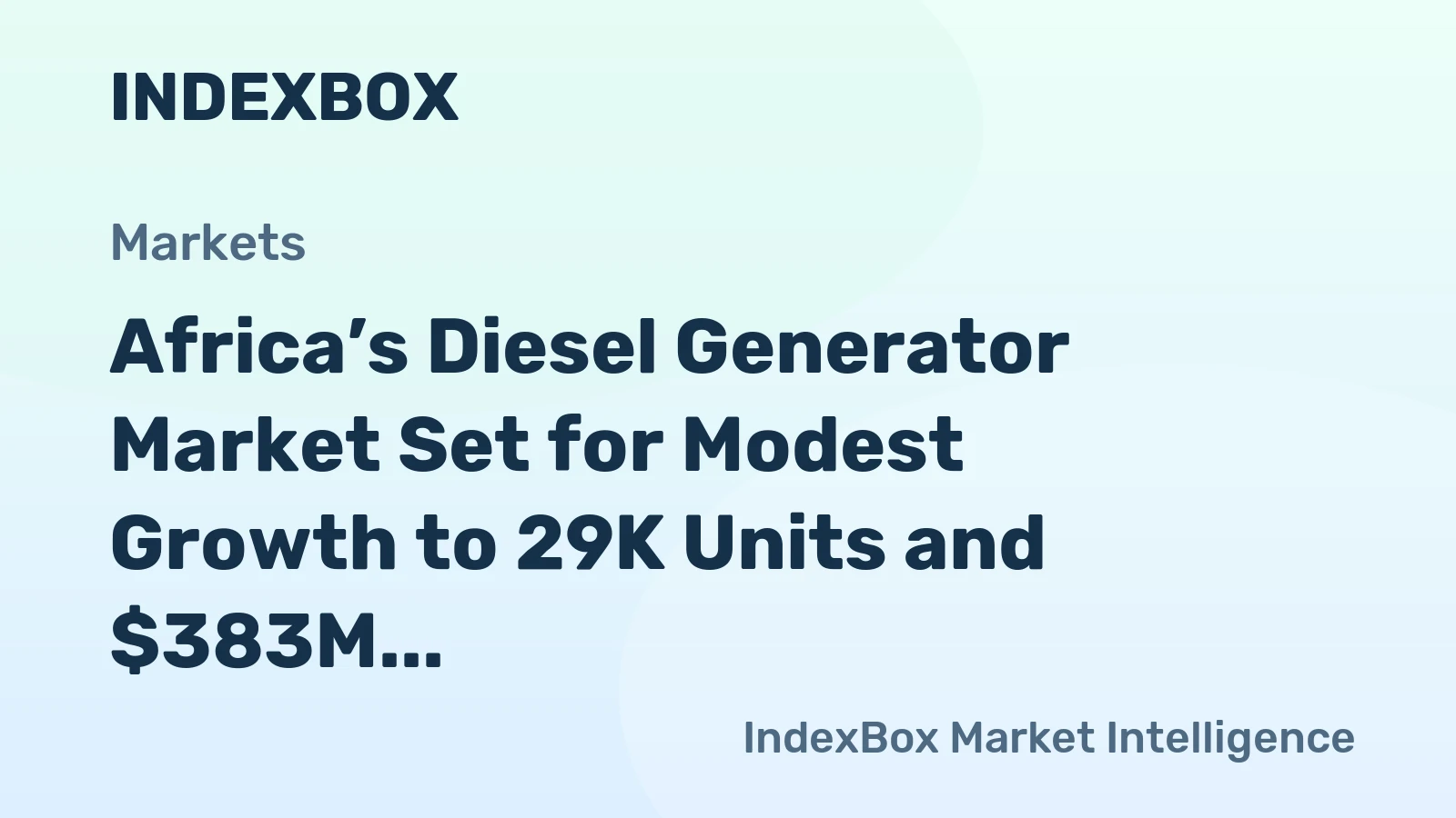 Africa’s Diesel Generator Market Set for Modest Growth to 29K Units and $383M